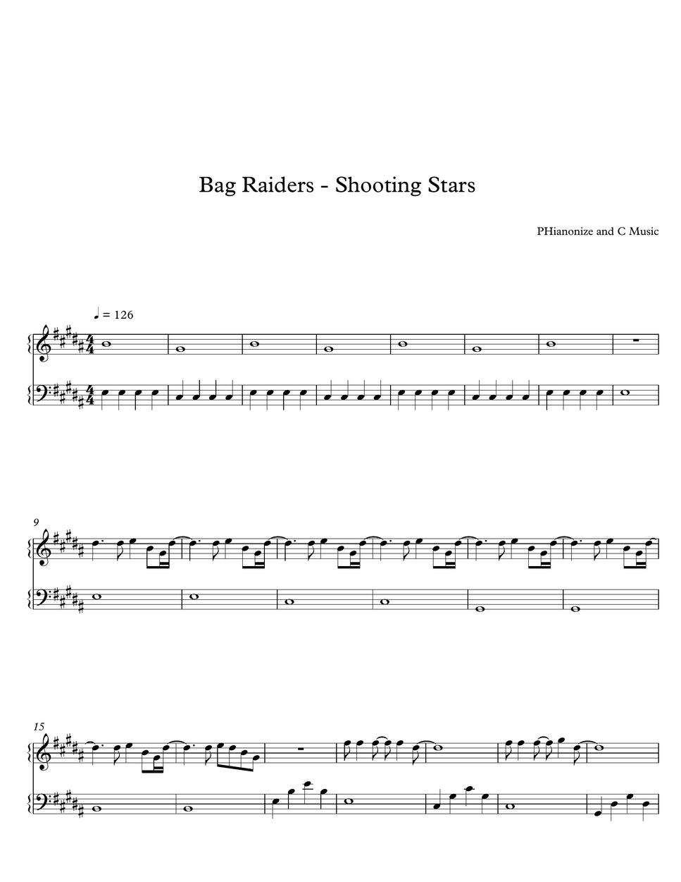 Bag Raiders - Shooting Stars (Easy Version) Sheet by PHianonize and C Music