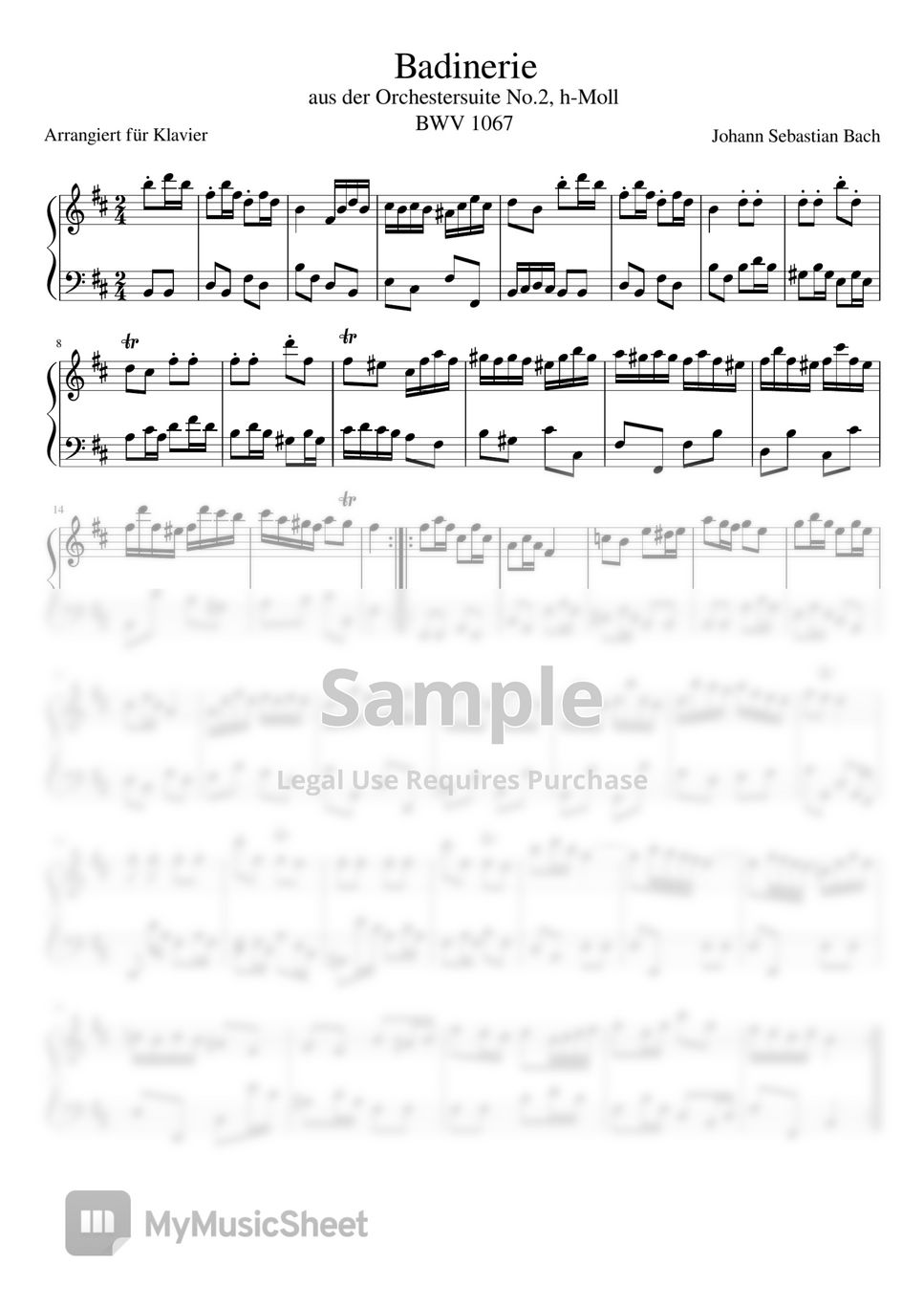 J.S.Bach - Badinerie Sheet by J.S.Bach