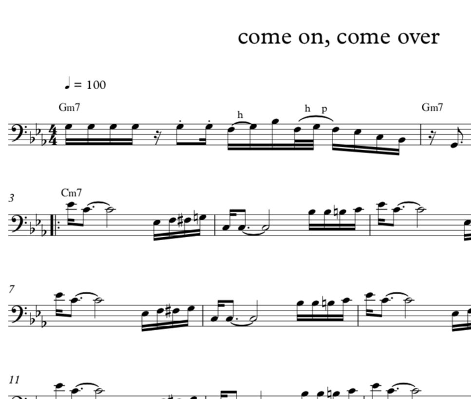 jaco pastorius - come on come over Sheet Music by bassc