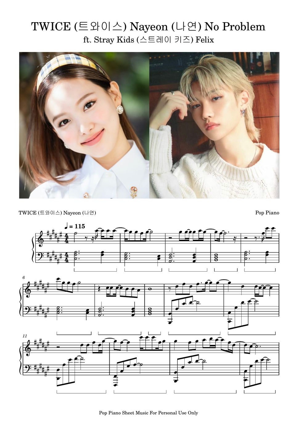 TWICE (트와이스) Nayeon (나연) - No Problem 曲谱 by Pop Piano