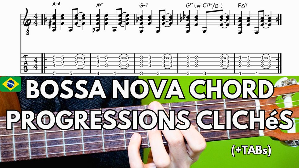 Federico Bertolasi - Bossa nova Chord Progression Clichés Ex. 1 Tab ...