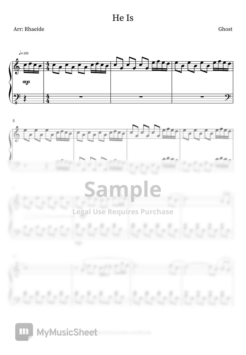 Ghost - He Is 楽譜 by Rhaeide