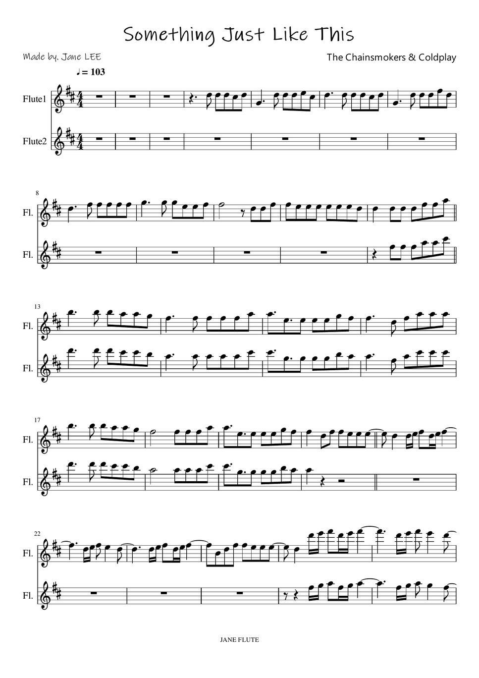 Something Just Like This - The Chainsmokers & Coldplay Partitura