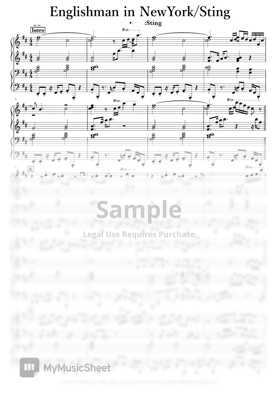 Sting - Englishman in NewYork 악보 by Eri Nagayama