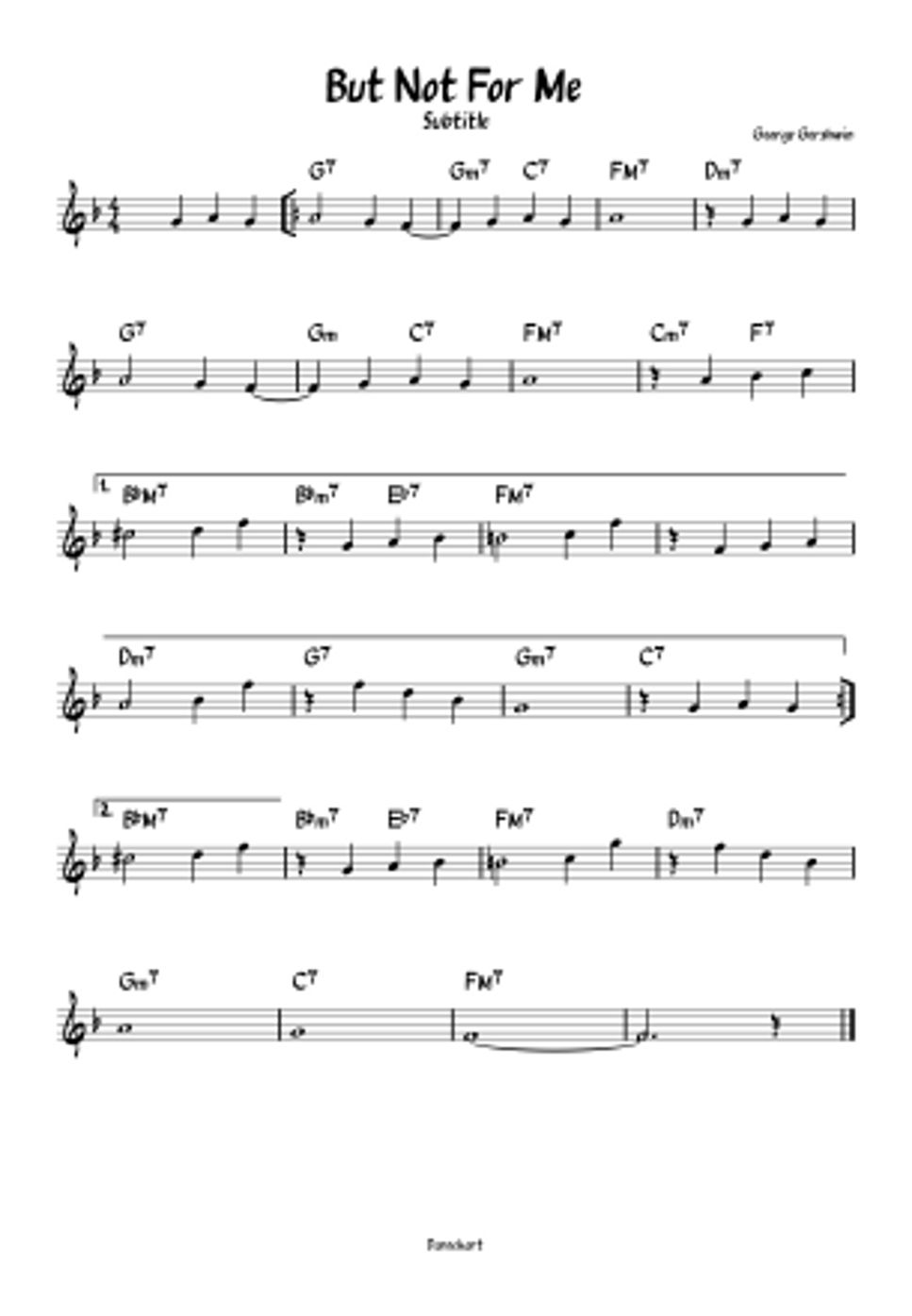 George Gershwin - But Not For Me Sheets by Won, Jong Hwa