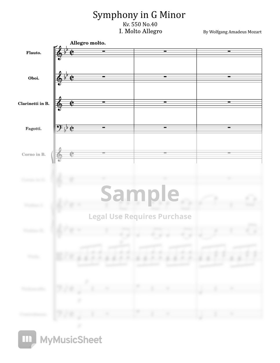 Wolfgang Amadeus Mozart - Symphony in G Minor - Kv. 550 No.40 ("I. Molto Allegro" Full Orchestra ...
