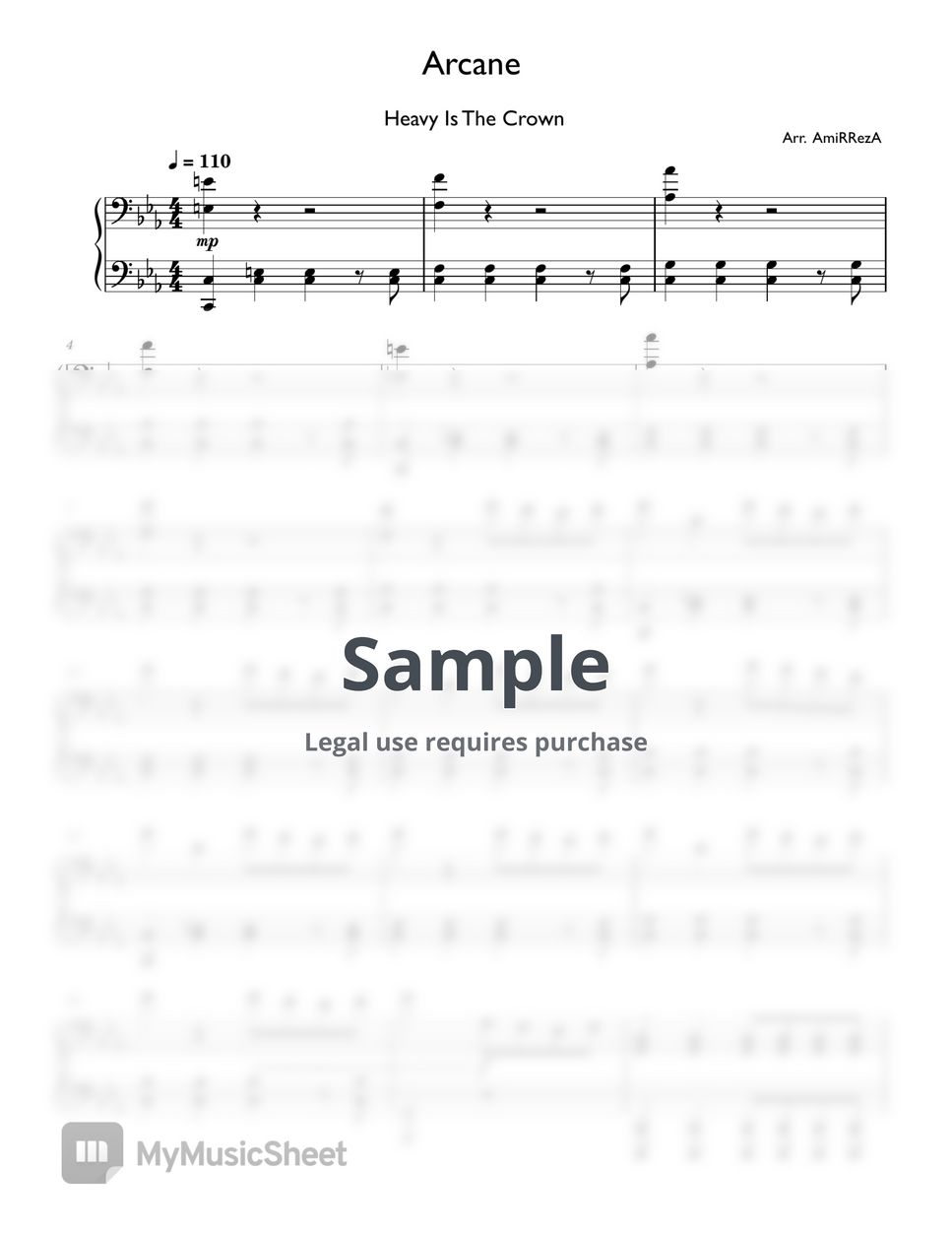 Mike Shinoda & Emily Armstrong - Heavy Is The Crown (ARCANE) Sheets by AmiRRezA