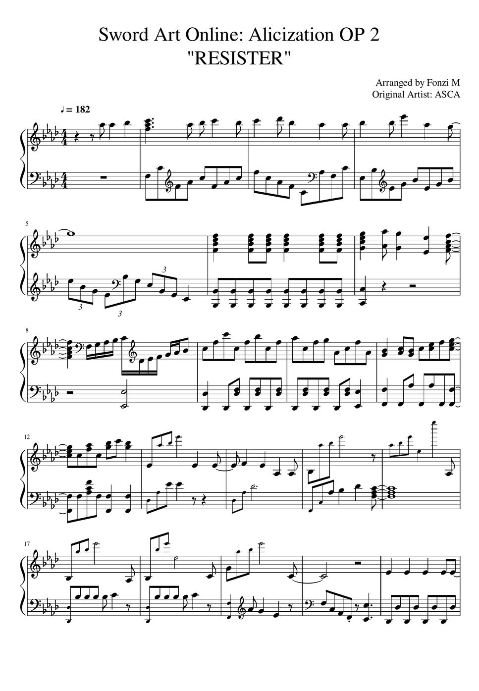 ASCA - Sword Art Online: Alicization OP 2 - "RESISTER" Hoja by Fonzi M