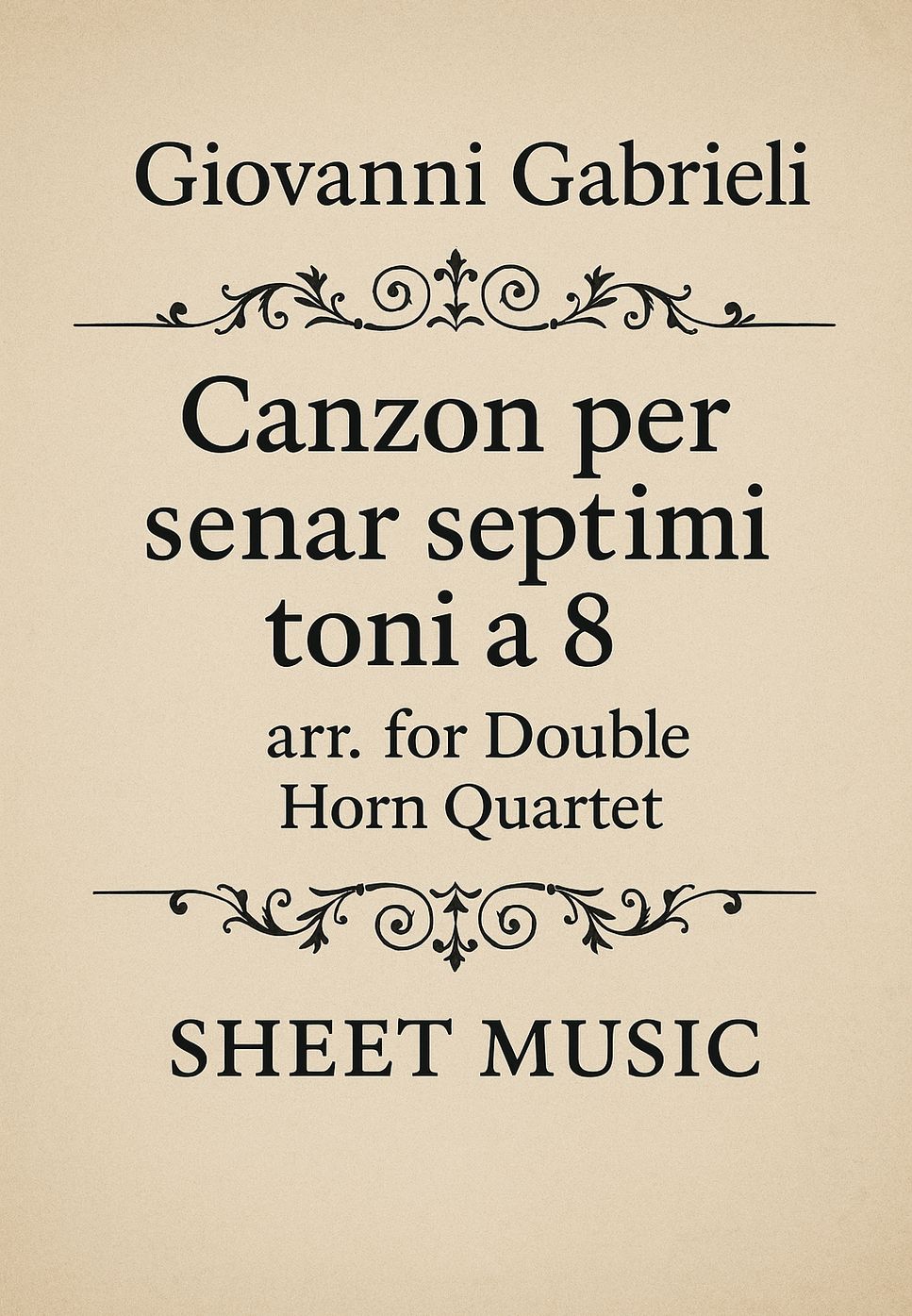 Giovanni Gabrieli - Canzon per sonar septimi toni a 8, Ch.171 (arr. for ...