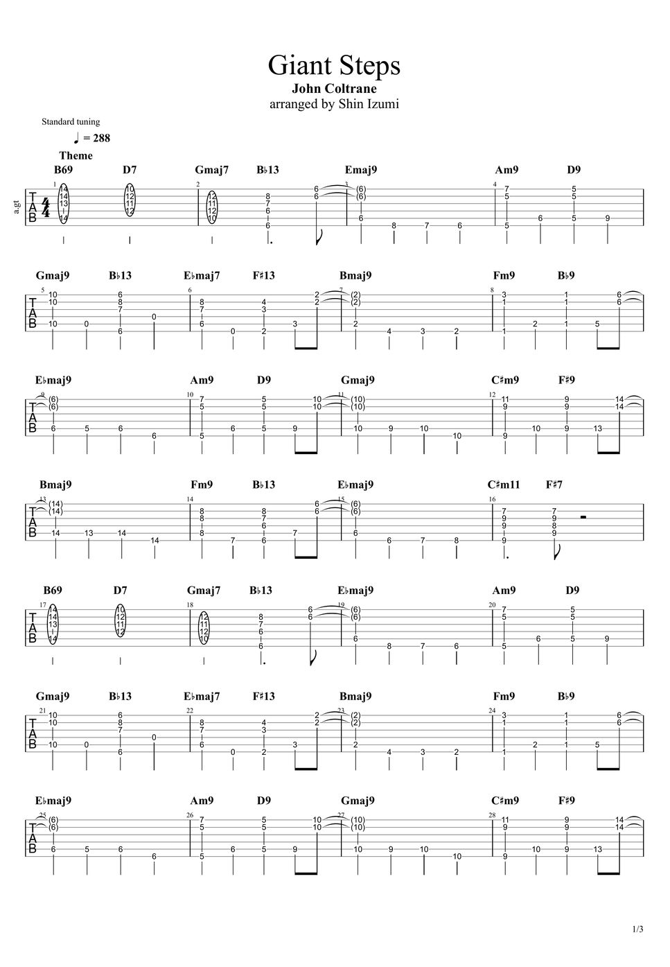 John Coltrane - Giant Steps TAB by Shin Izumi