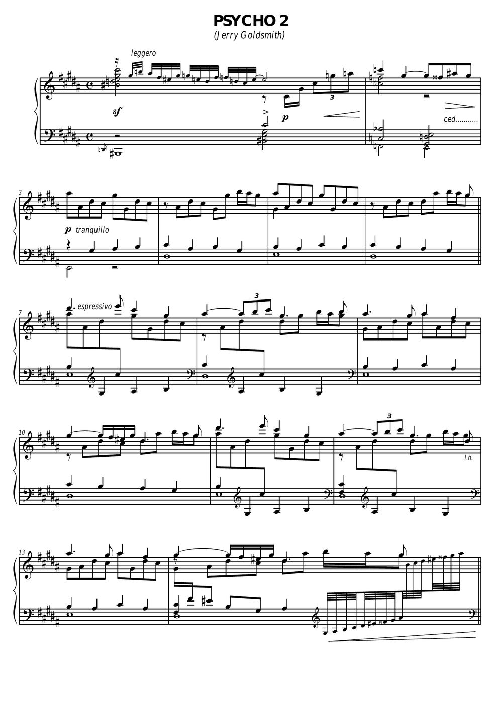 Psycho 2 (Jerry Goldsmith) Психо 2 Hoja