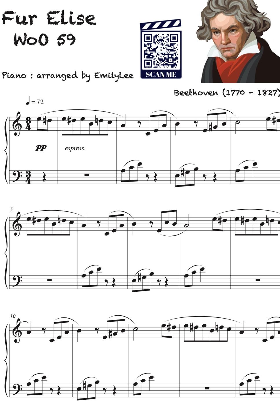 Für Elise Sheets by EmilyLee Music Studio