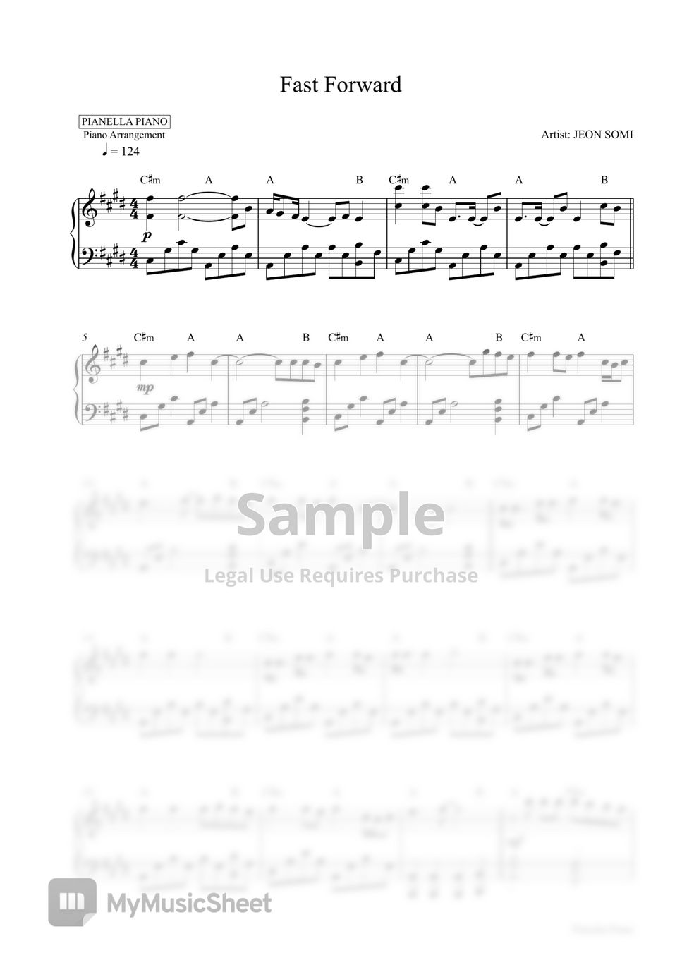 JEON SOMI - Fast Forward (Piano Sheet) Sheets by Pianella Piano