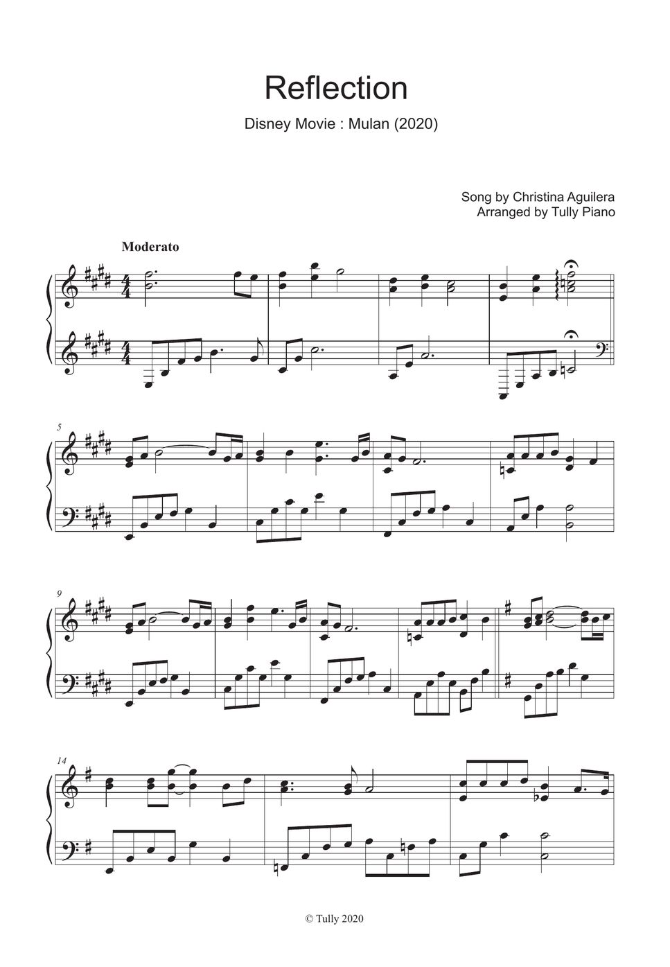 Mulan(뮬란) OST. (2020) - Reflection (숨겨진 내 모습) Blad by Tully Piano