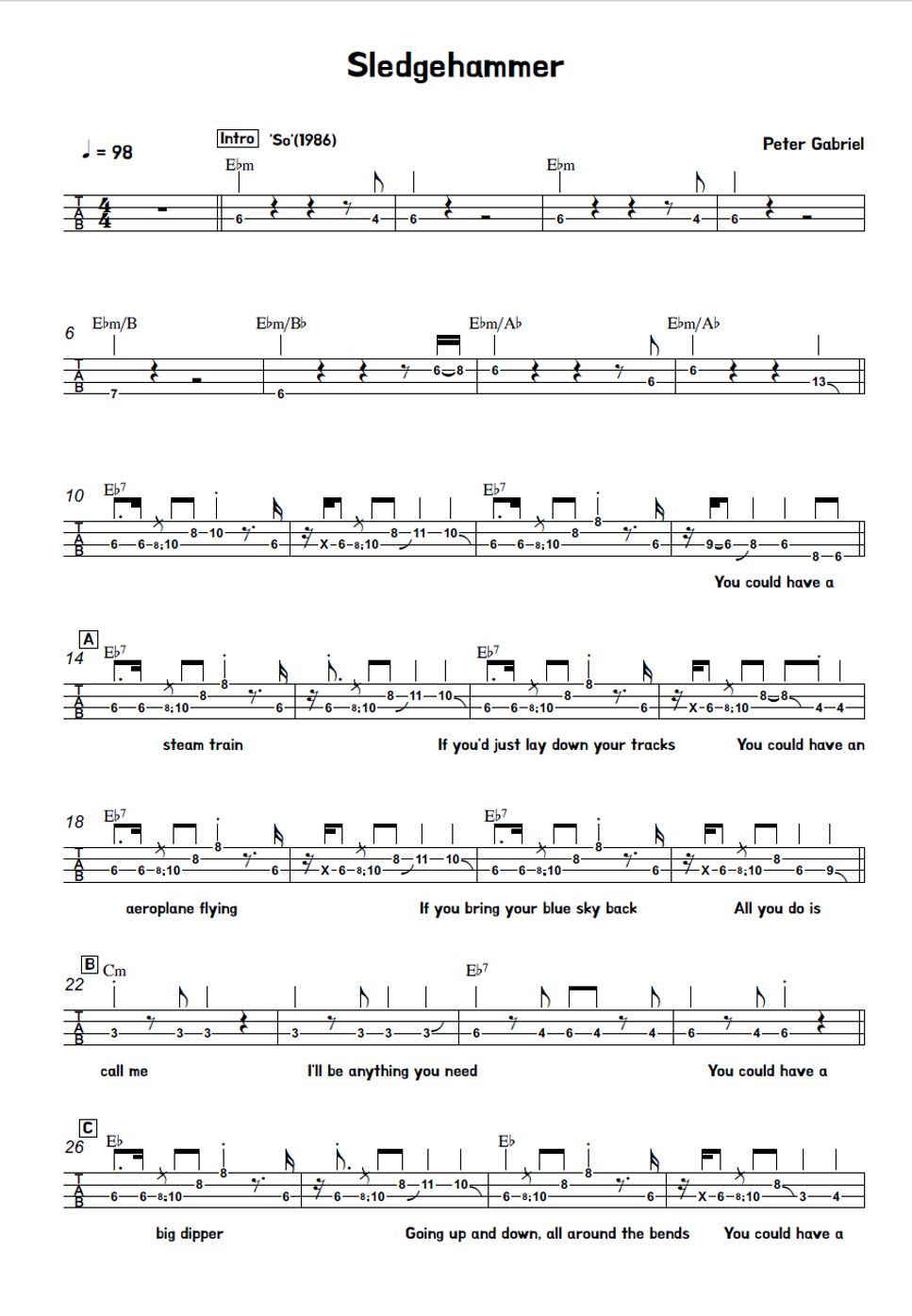 Peter Gabriel - Sledgehammer Sheets by 김미(Kimme)