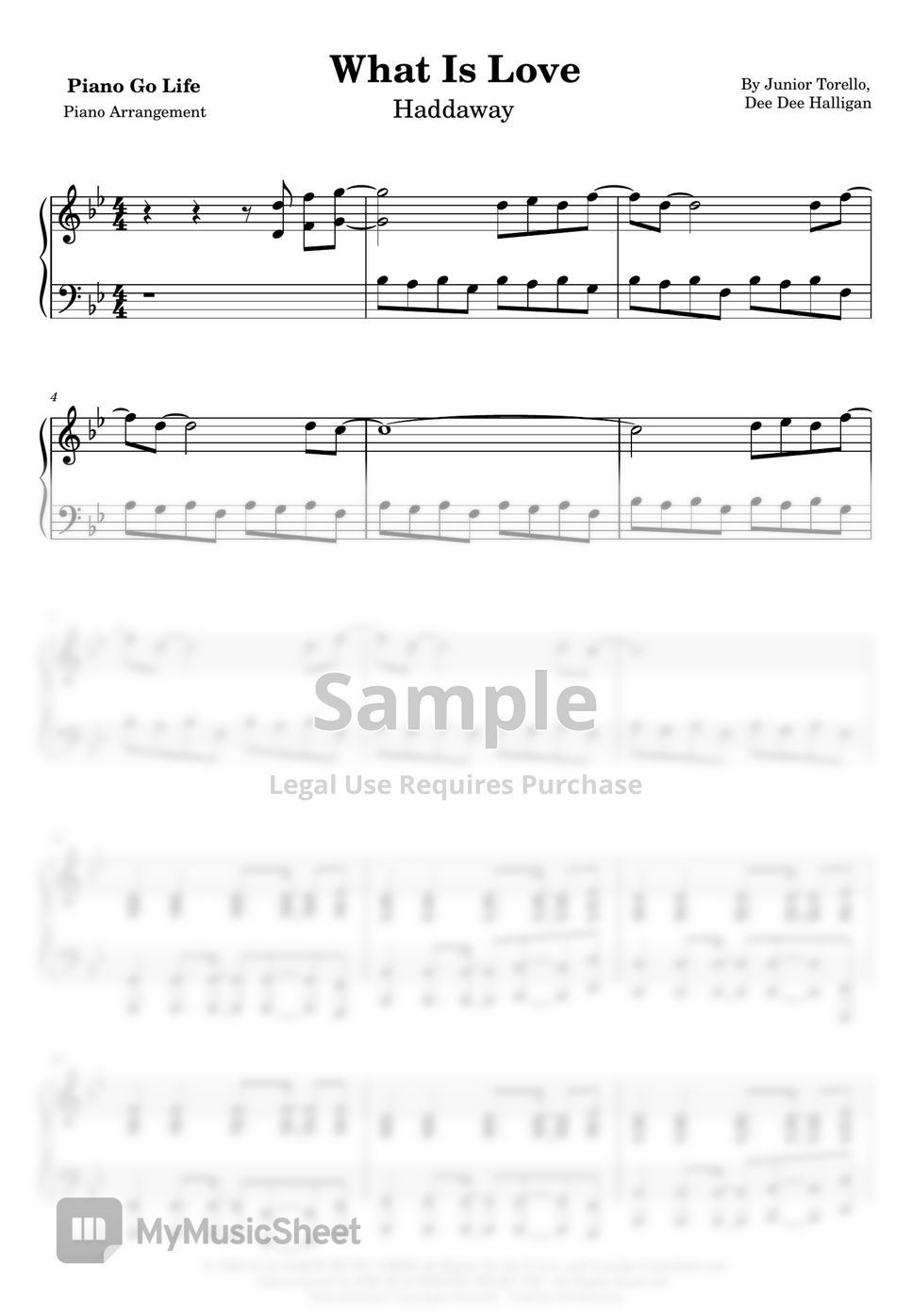 Haddaway What Is Love Báº N Nháº C By Piano Go Life