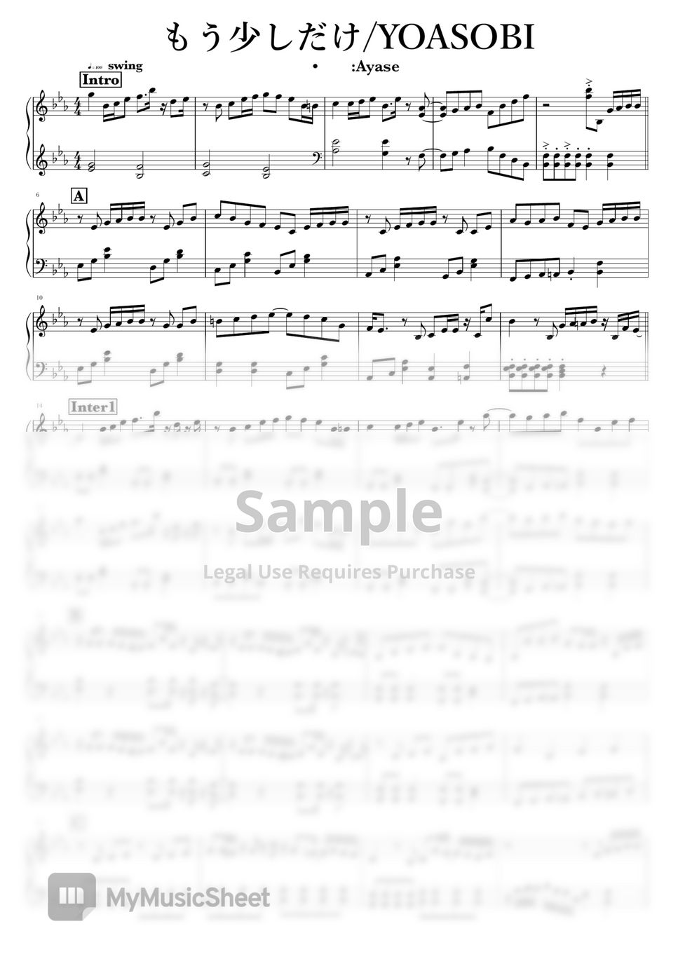 YOASOBI - もう少しだけ Sheet by Eri Nagayama