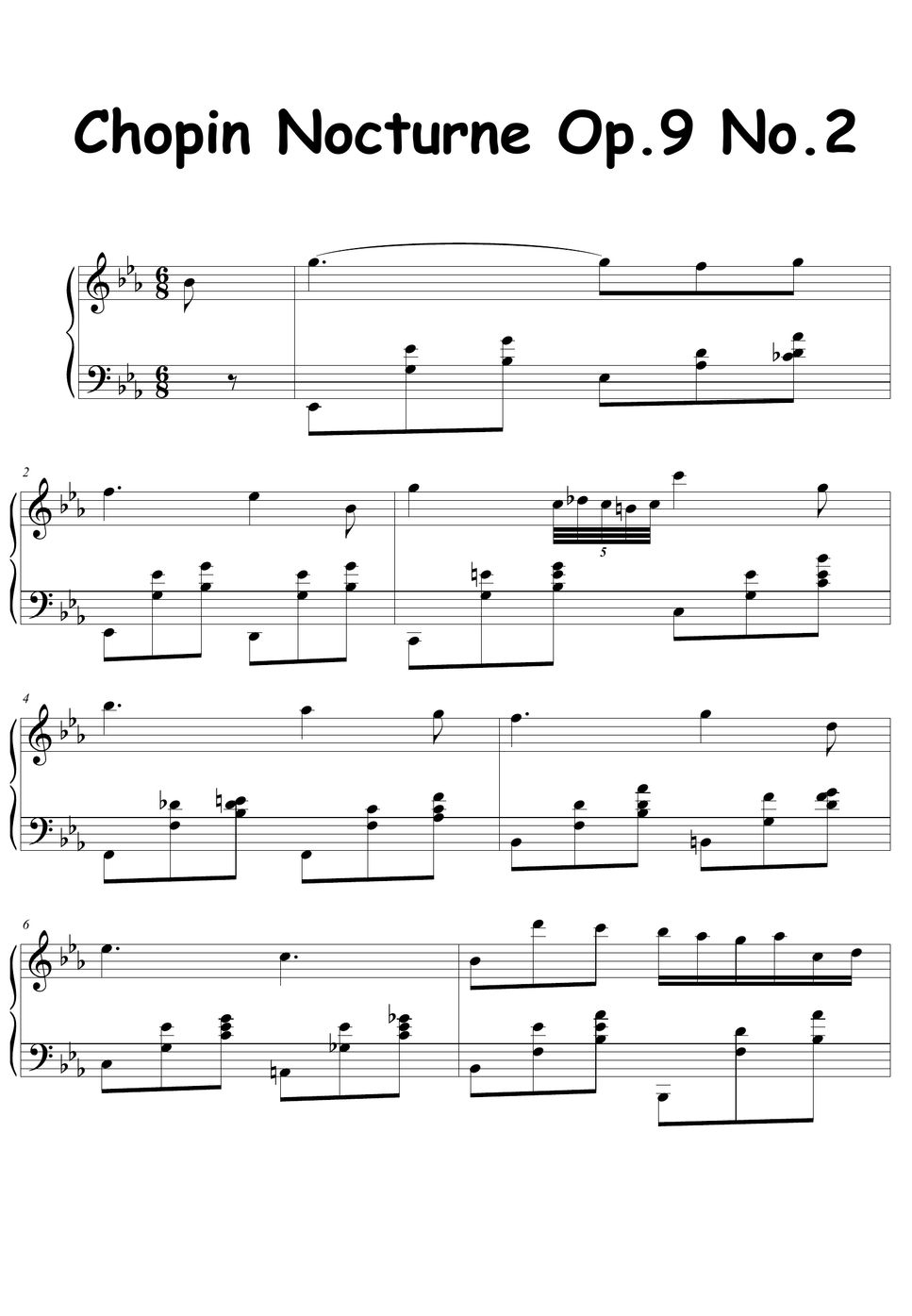 Chopin - Nocturne op.9 no.2 Nuty by 3분피아노