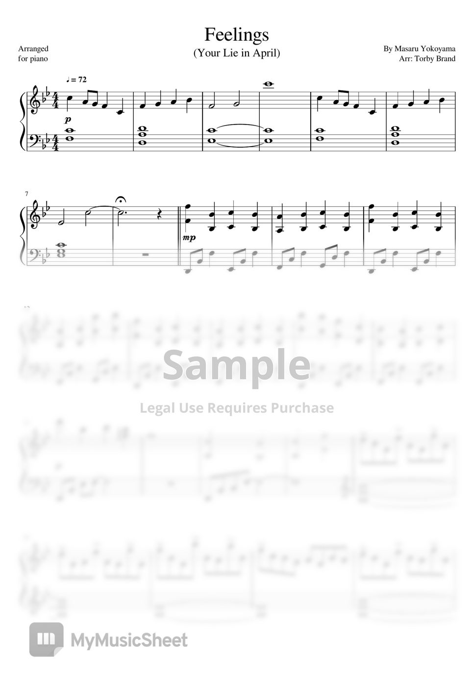 Your Lie in April - Feelings (Kouiu Kimochi wo Nante Itta kana) نوتة by ...