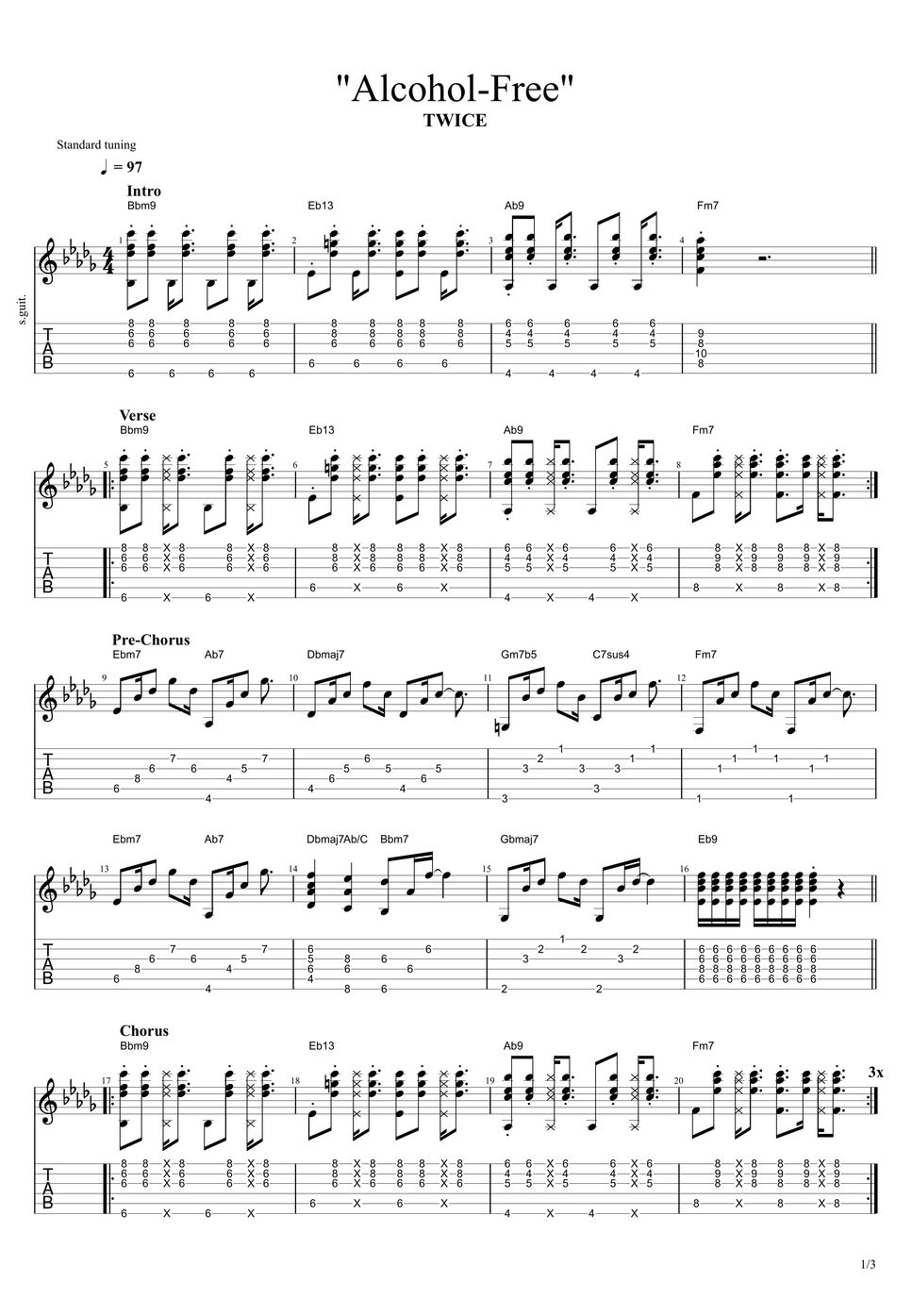 TWICE - Alcohol-Free TAB by Toguitartab