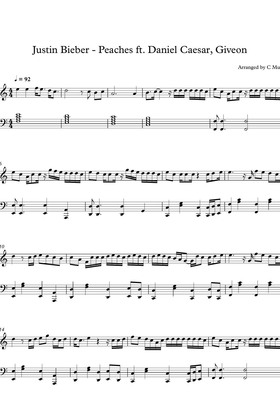 Justin Bieber ft Daniel Caesar, Giveon - Peaches Лист by C Music