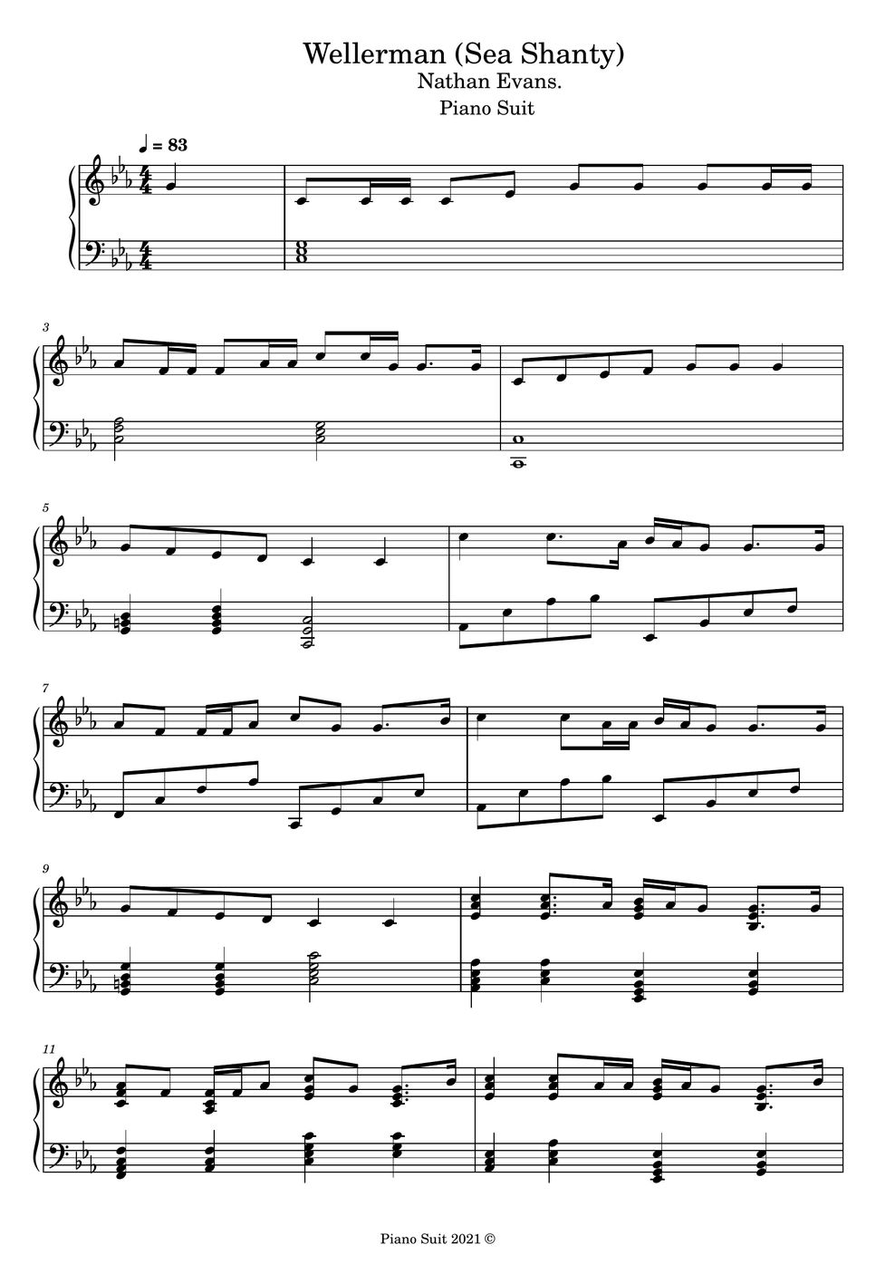 Nathan Evans - Wellerman (Sea Shanty) Partitura by PIANO SUIT