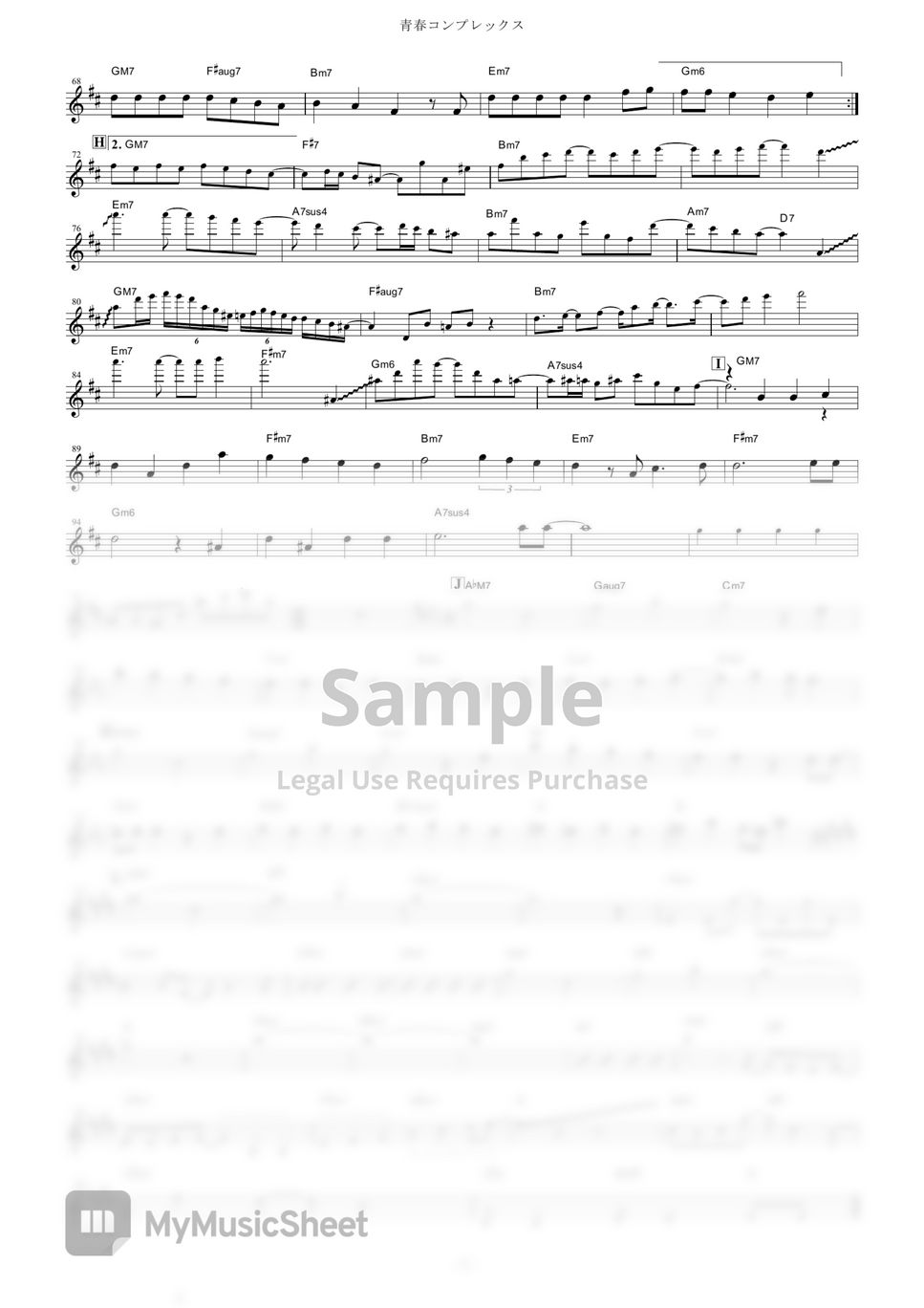 Kessoku Band - Seishun Complex (Bocchi the Rock! / in Eb) Partition musicale by muta-sax