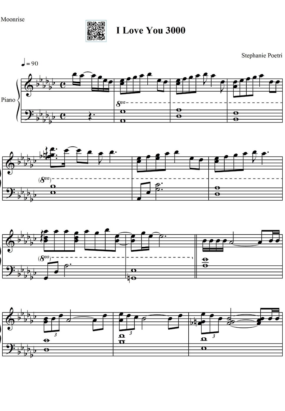 Stephanie Poetri - I Love You 3000 Notenblatt by Moonrise