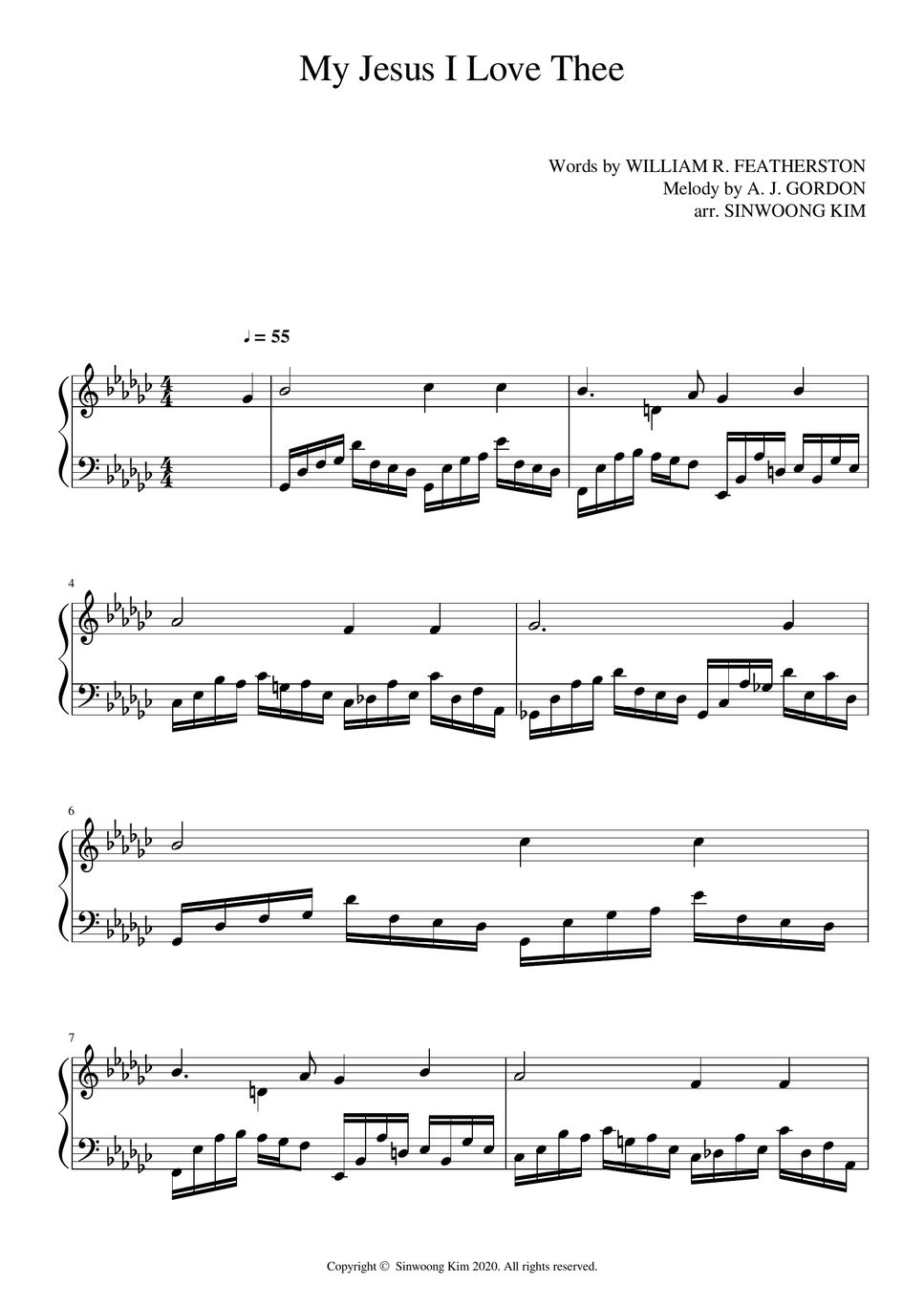 Hymn - My Jesus I Love Thee (Gb) Sheet by Paul Kim