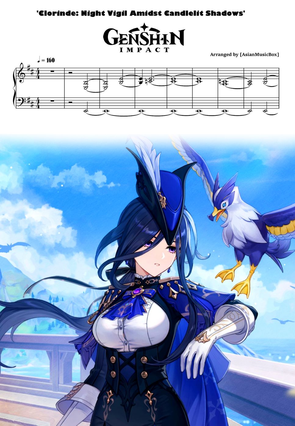 Genshin Impact - Clorinde: Night Vigil Amidst Candlelit Shadows (Sheet ...