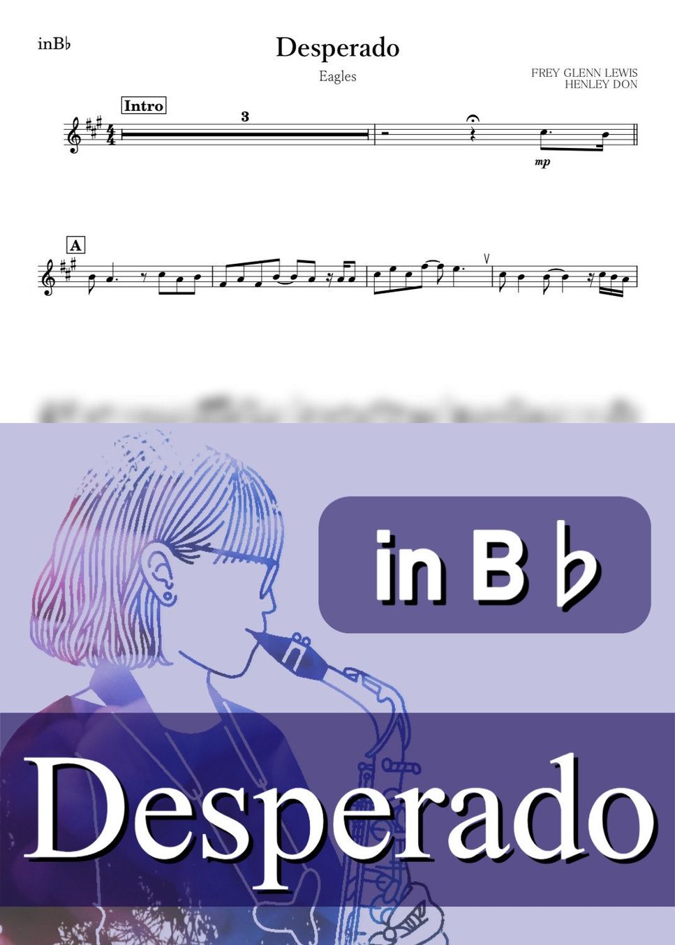 Eagles - Desperado (B♭) 楽譜 by kanamusic
