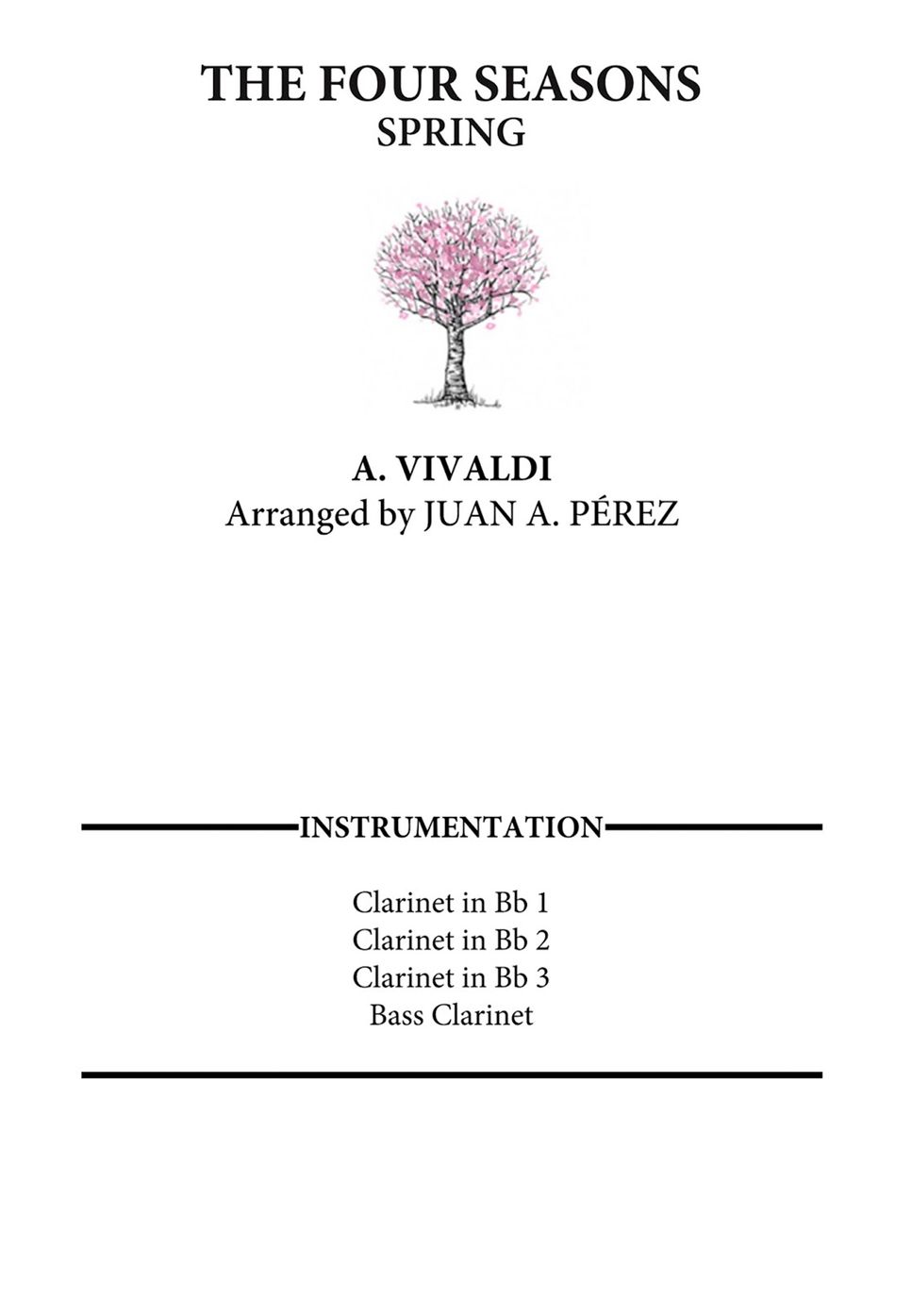 Antonio Vivaldi - The Four Seasons: Spring (Clarinet Quartet) Sheet ...