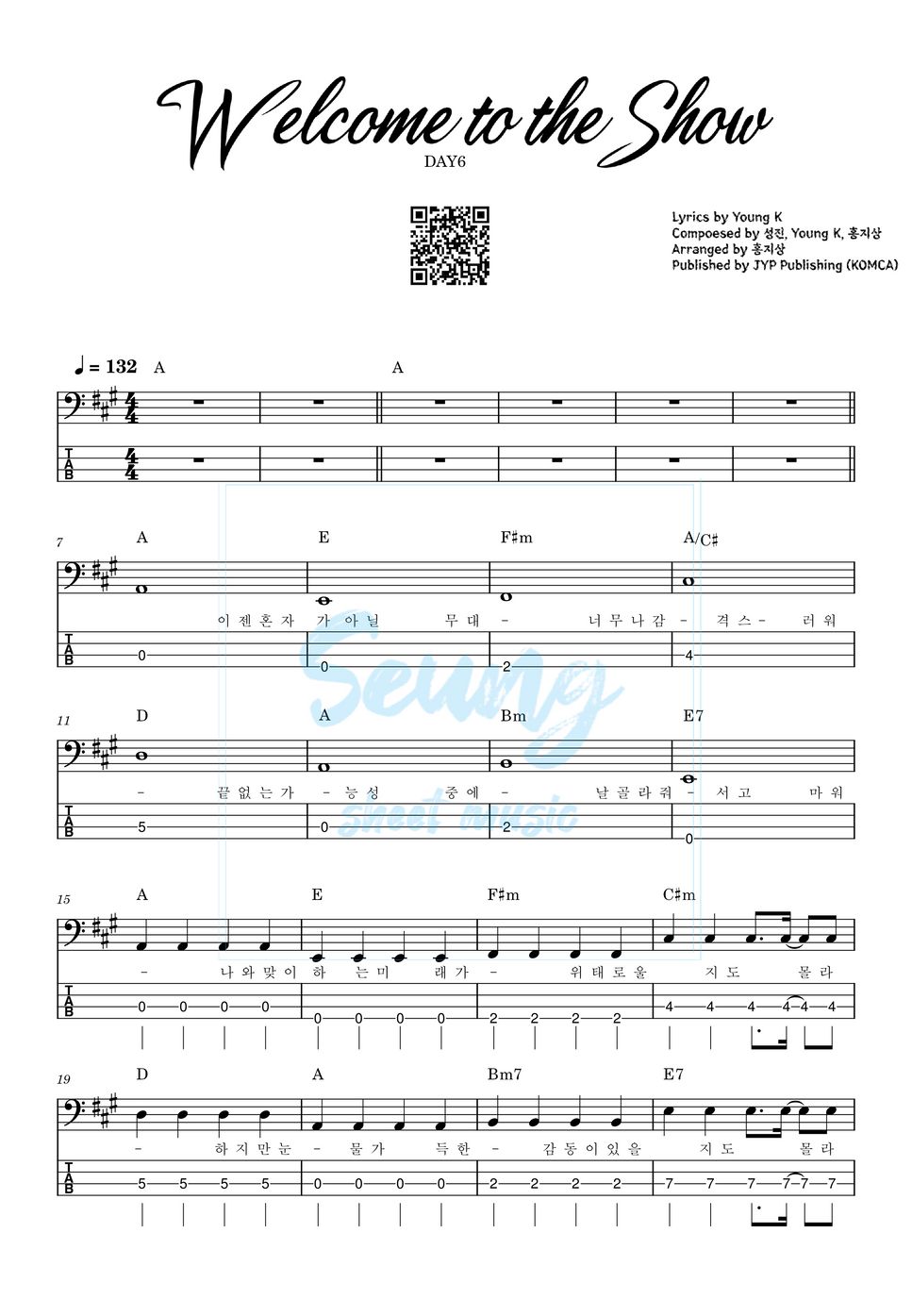 DAY6 - Welcome to the Show Sheets by 베이승민