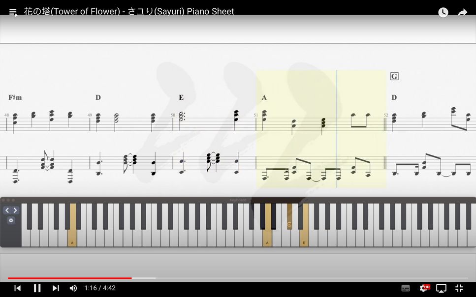 さユり(Sayuri) - 花の塔(Tower of Flower) (Piano Sheet) 악보 by Mars TABs