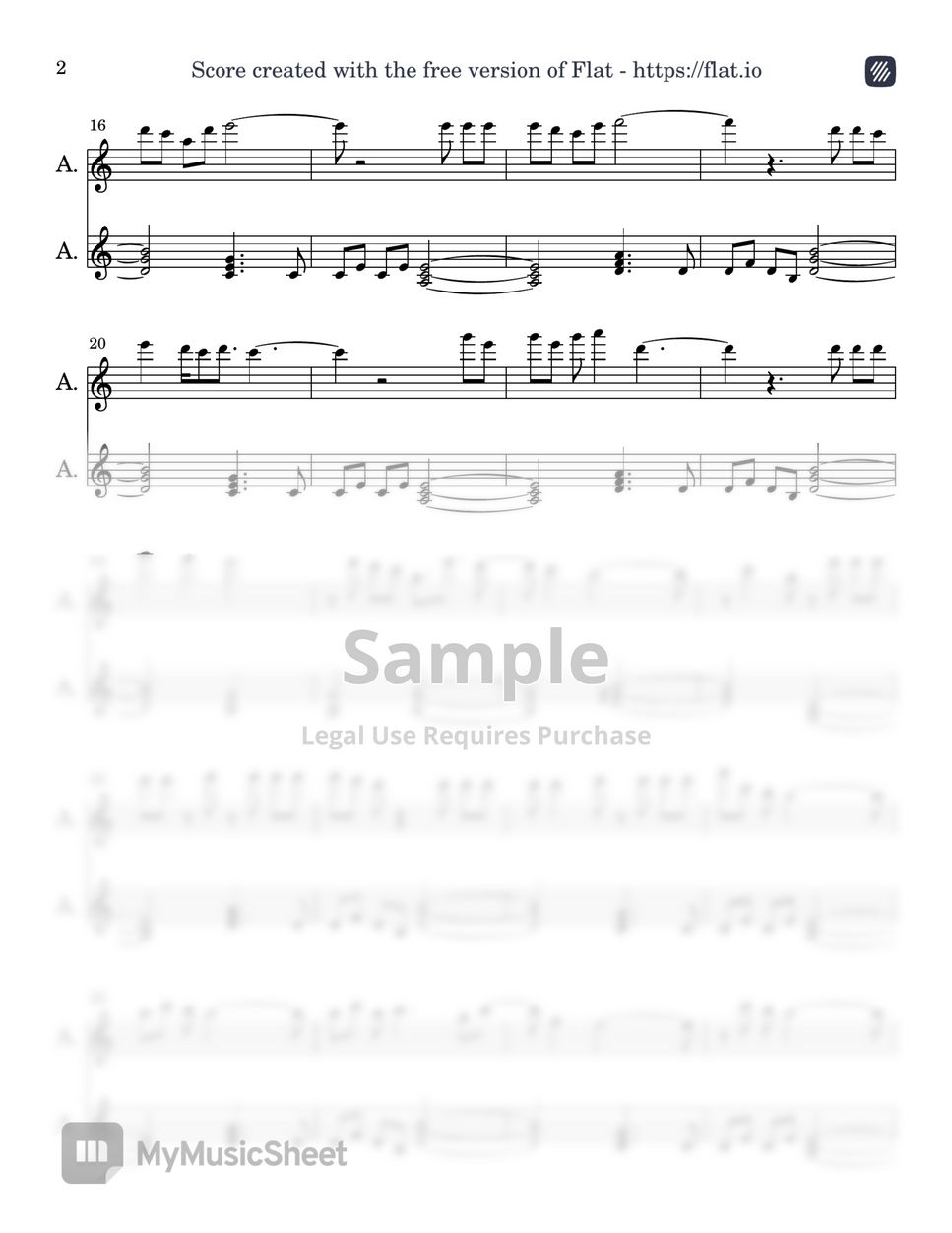 Miley Cyrus - Flowers (EASY PIANO SHEET) 악보 by Synthly