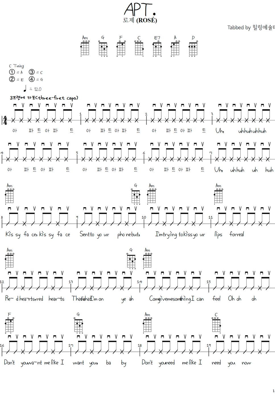ukulele chords apt