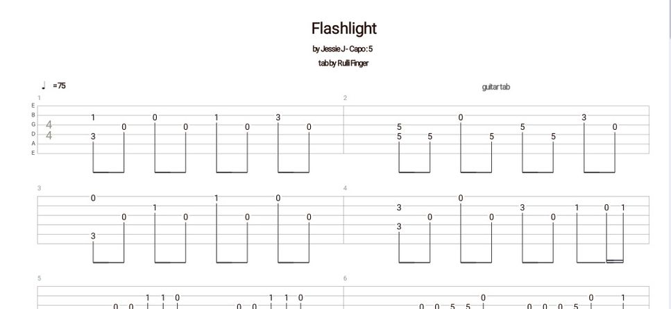 Jessie J - Flashlight (fingerstyle song has a easy level of difficulty, is a simple arrangement ...