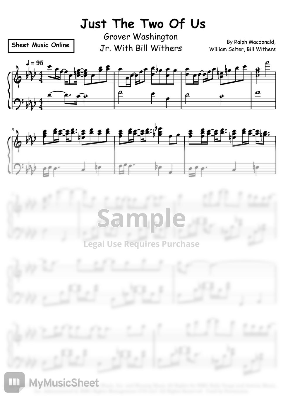 Grover Washington Jr. (feat. Bill Withers) - Just the Two of Us 楽譜 by ...
