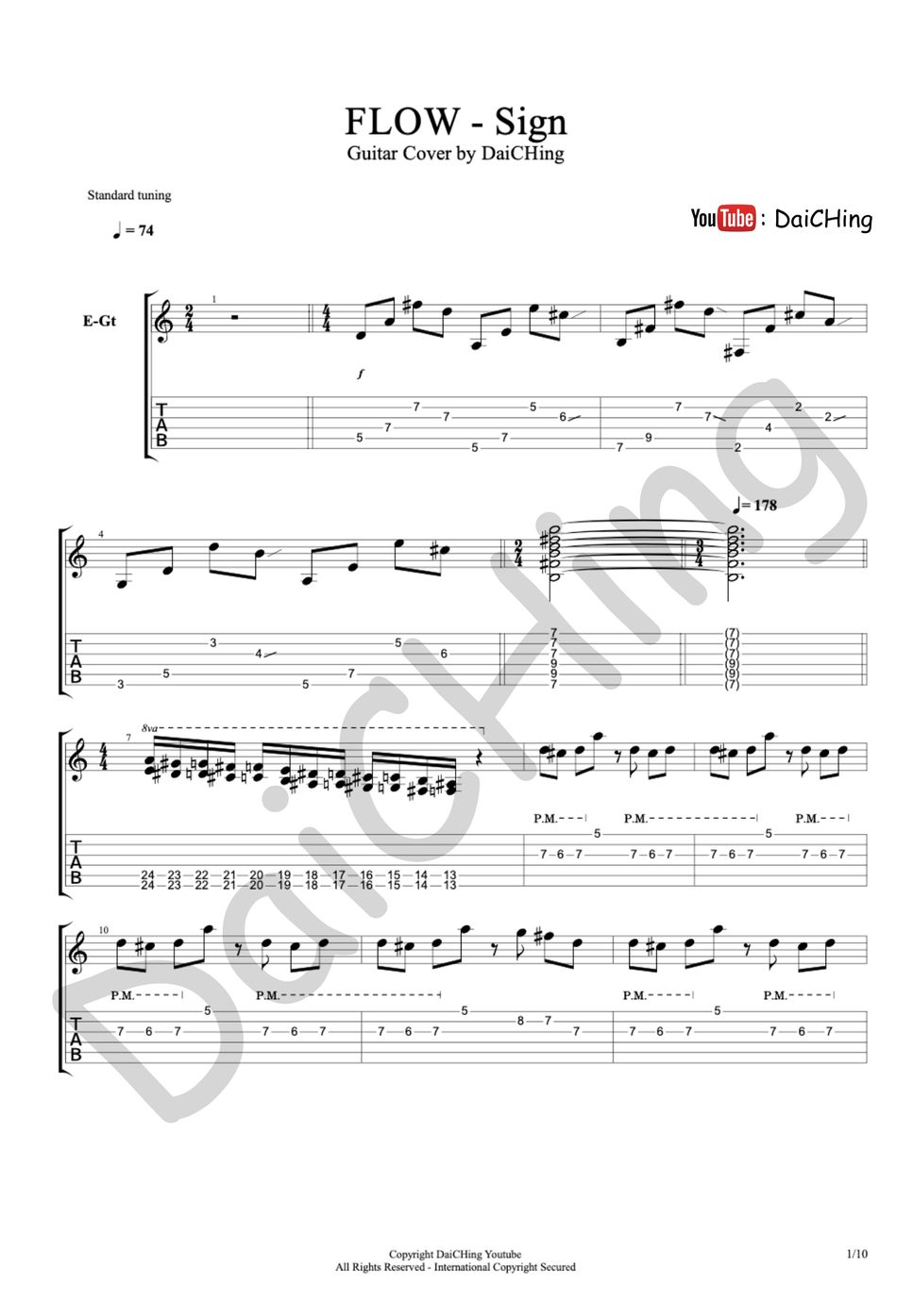 FLOW - Sign (Full ver.) TAB by DaiCHing