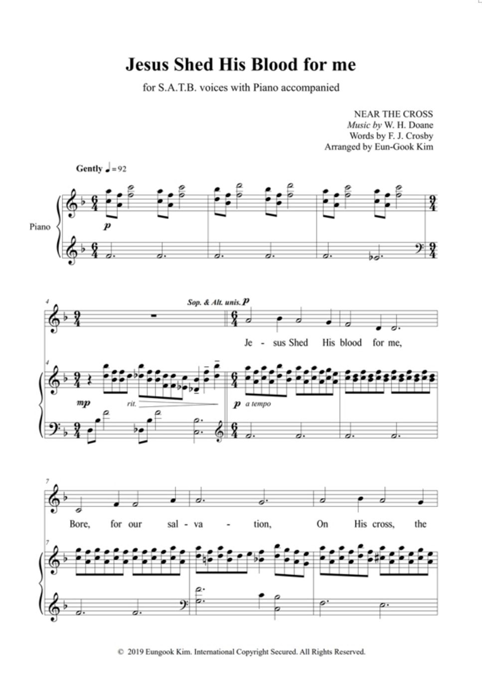 Eun-gook Kim - Jesus Shed His blood for me (SATB Choir / hymn) Sheet ...