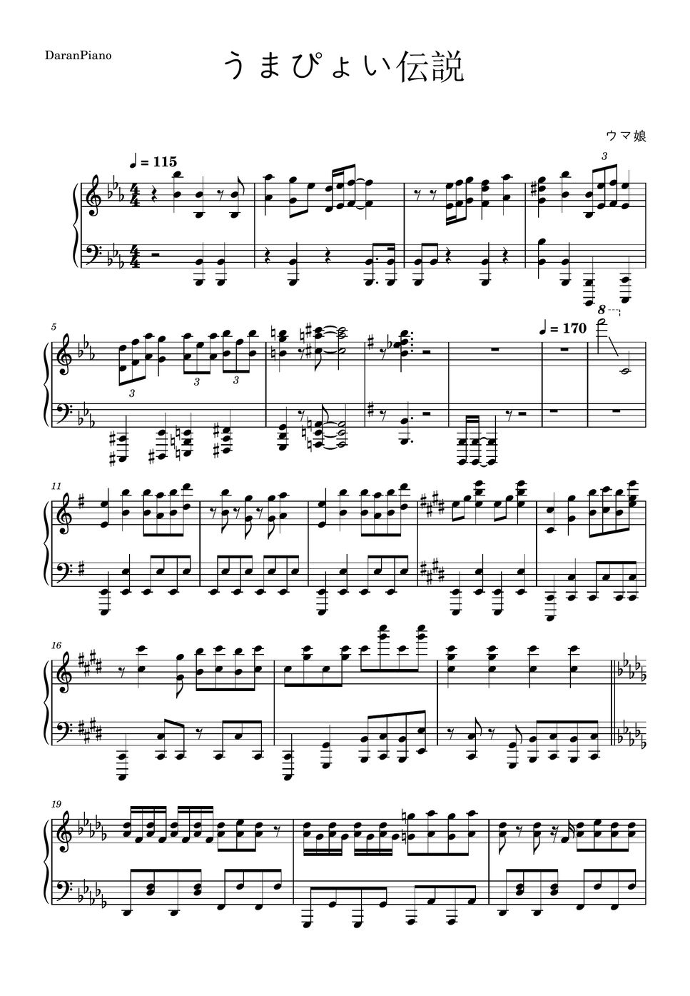 Umamusume: Pretty Derby - Umapyoi Densetsu Notenblatt by DaranPiano