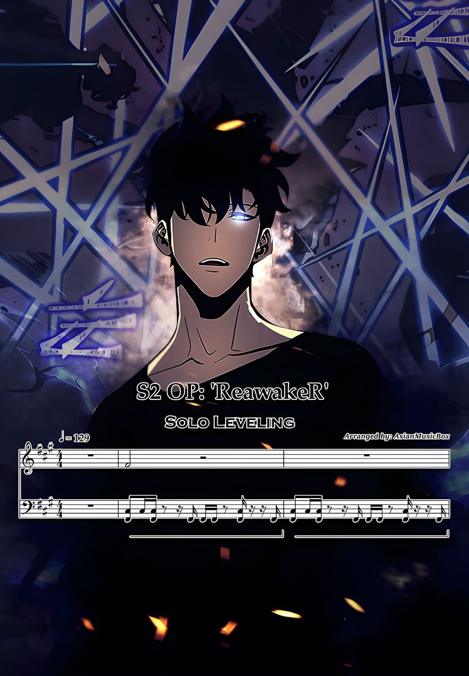 LiSA (feat. Felix of Stray Kids) - ReawakeR (Solo Leveling Opening) 钢琴 ...