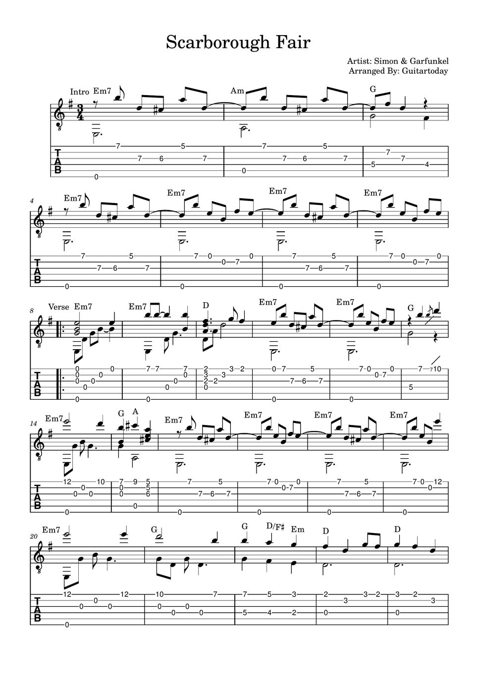 Simon & Garfunkel - Scarborough Fair TAB