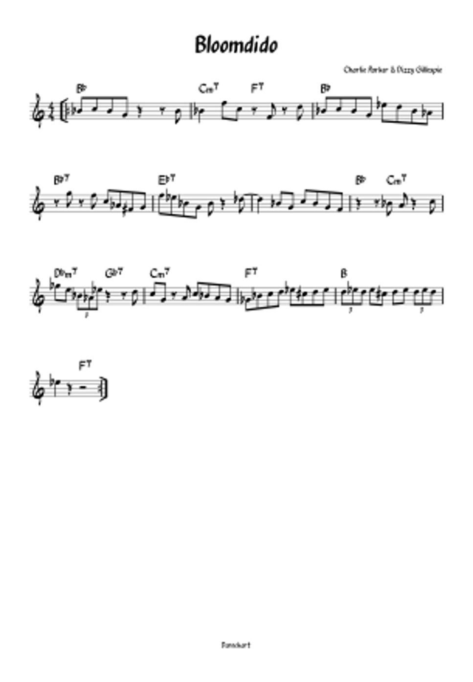 Charlie Parker & Dizzy Gillespie - bloomdido 악보 by Won, Jong Hwa
