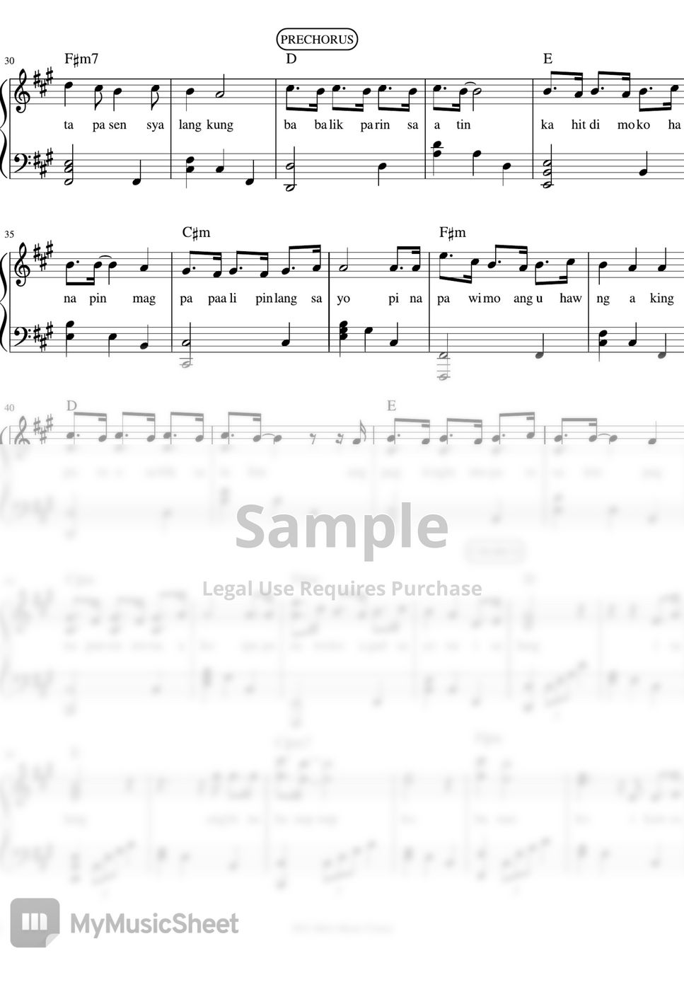 Arthur Nery - Isa Lang (piano sheet music) Partitura by Mel's Music Corner