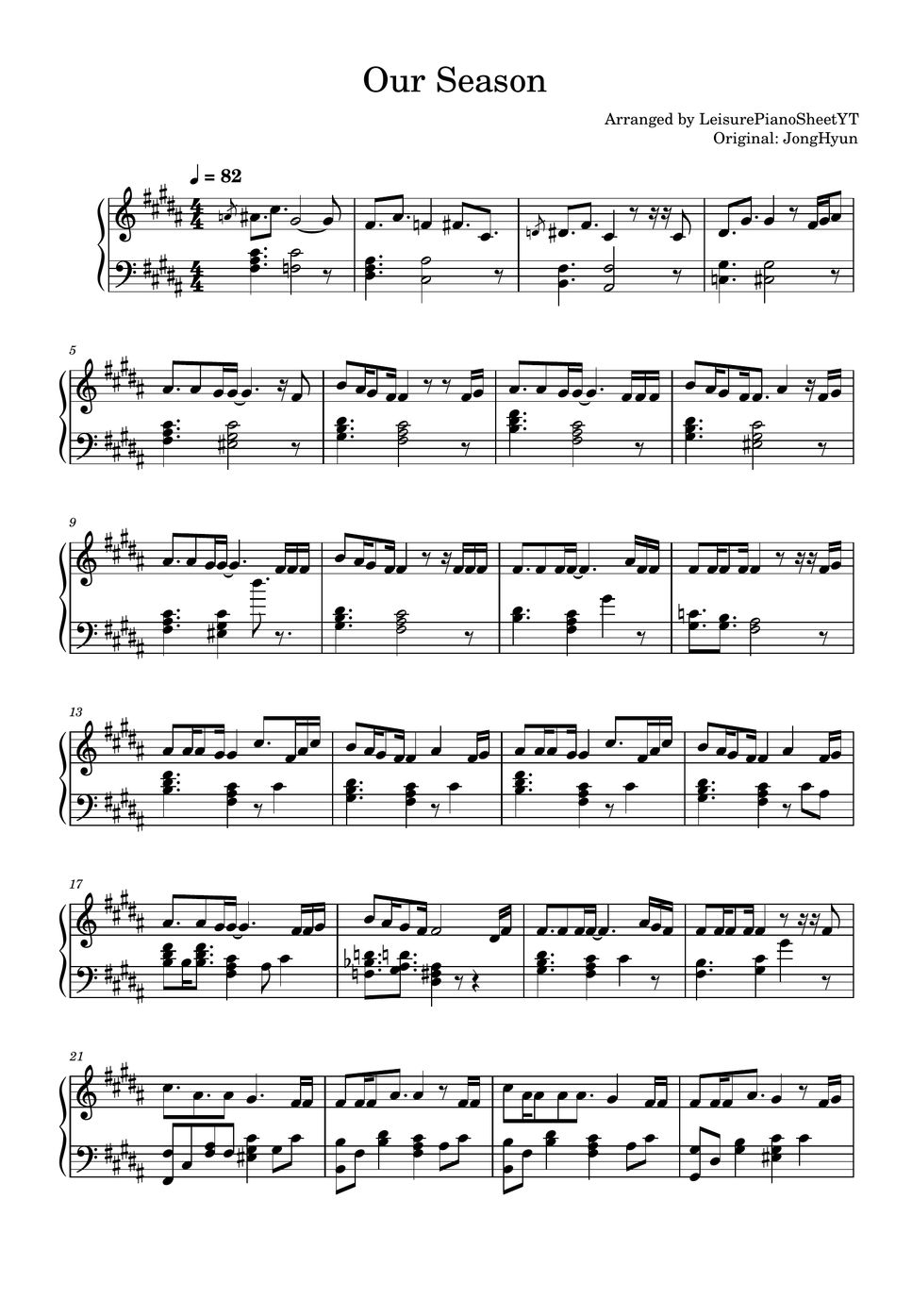 Jonghyun(종현) - 우린 봄이 오기 전에(Before Our Spring) Hoja by Leisure Piano ...