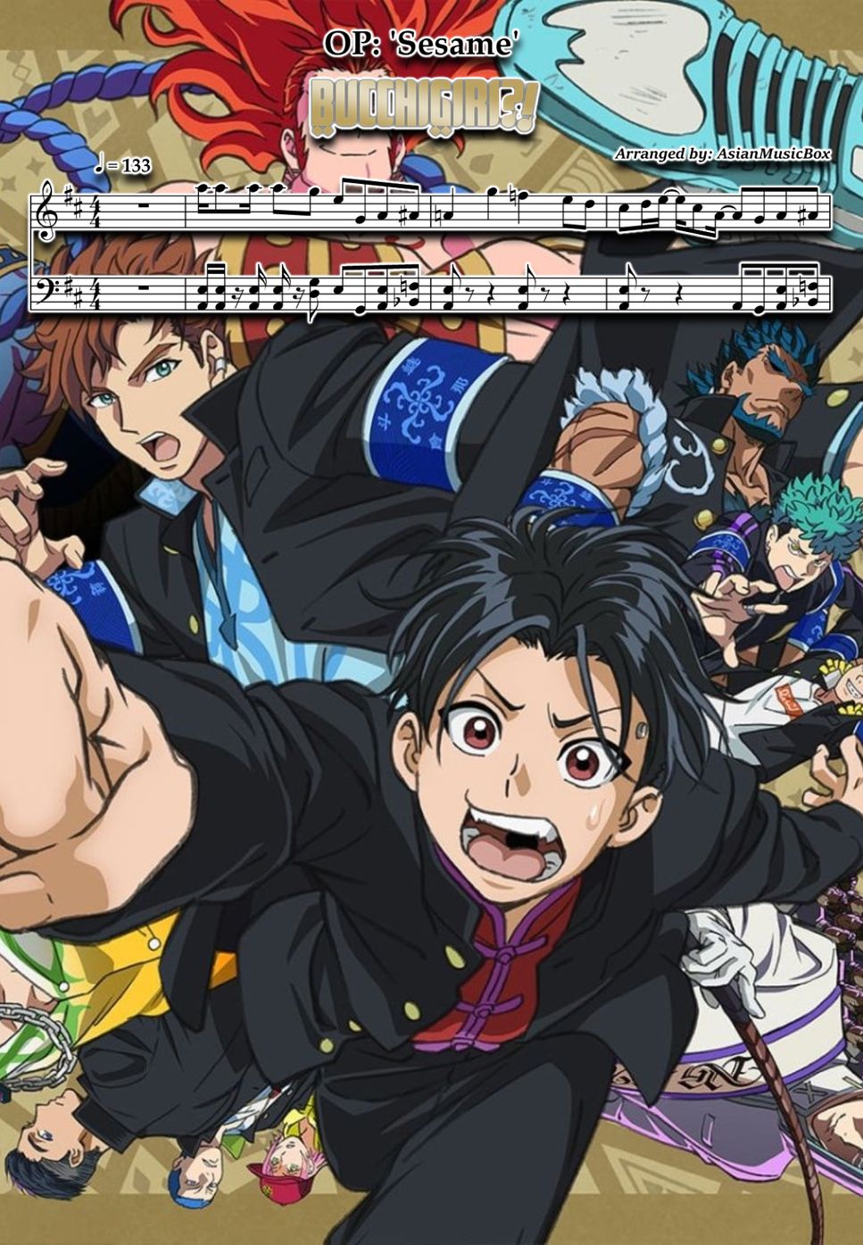 Bucchigiri?! / Kroi - OP: 'Sesame' (Sheet, MIDI, MultiTracks & WAV) 악보 by AsianMusicBox