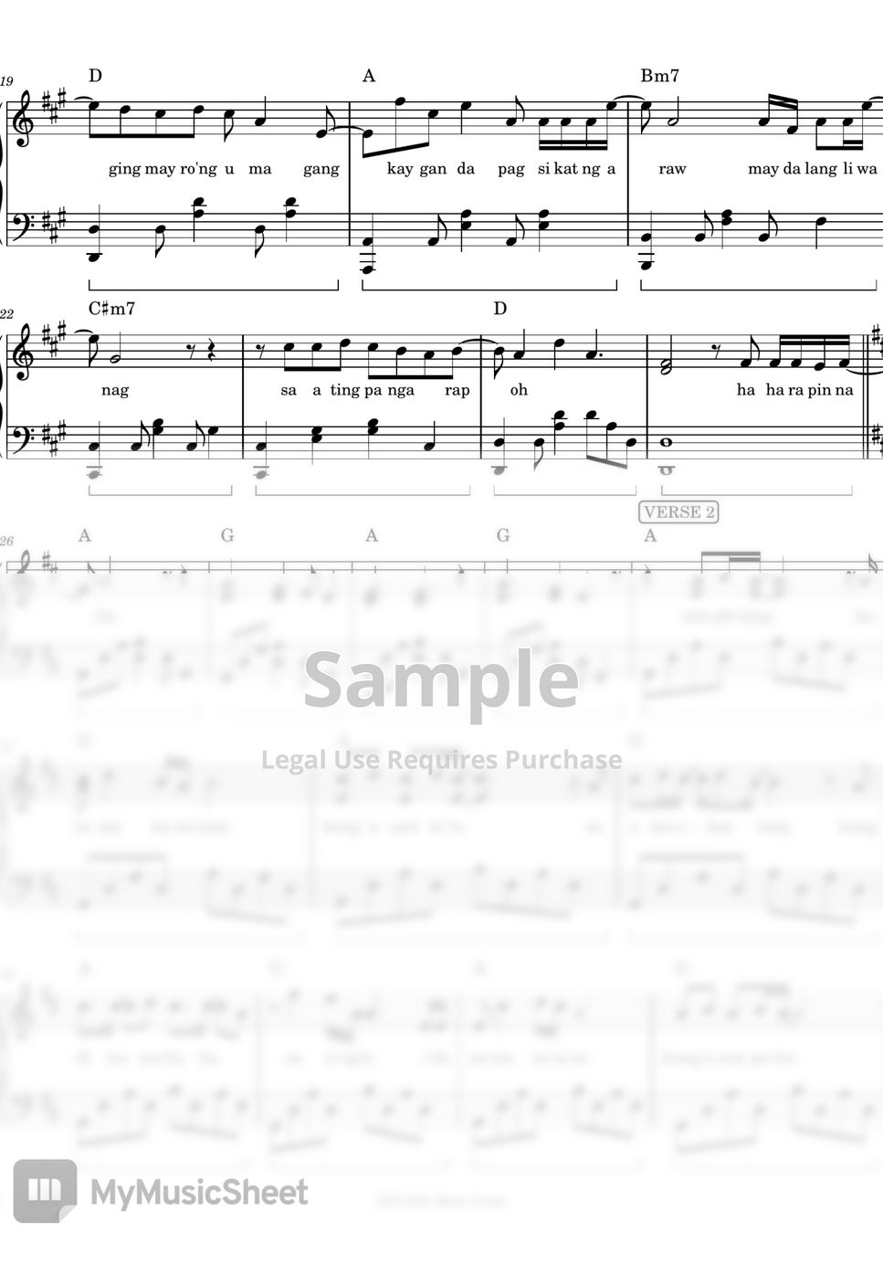 Ray-An Fuentes & Tillie Moreno - Umagang Kay Ganda (piano sheet music ...