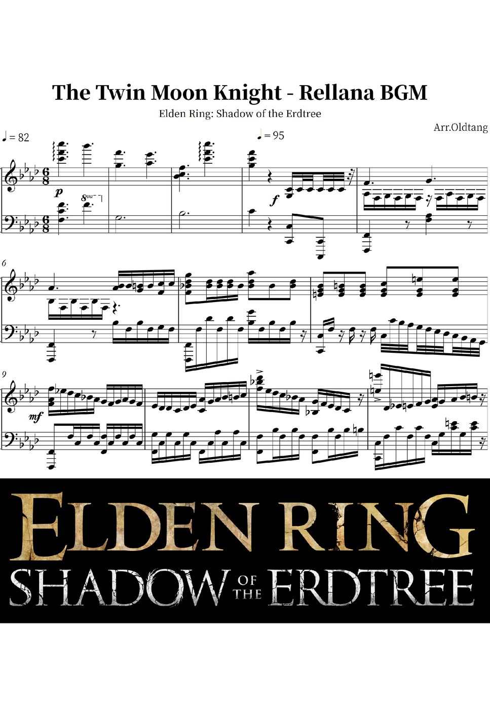 ELDEN RING - Shadow of the Erdtree - Twin Moon Knight Sheet Music by ...
