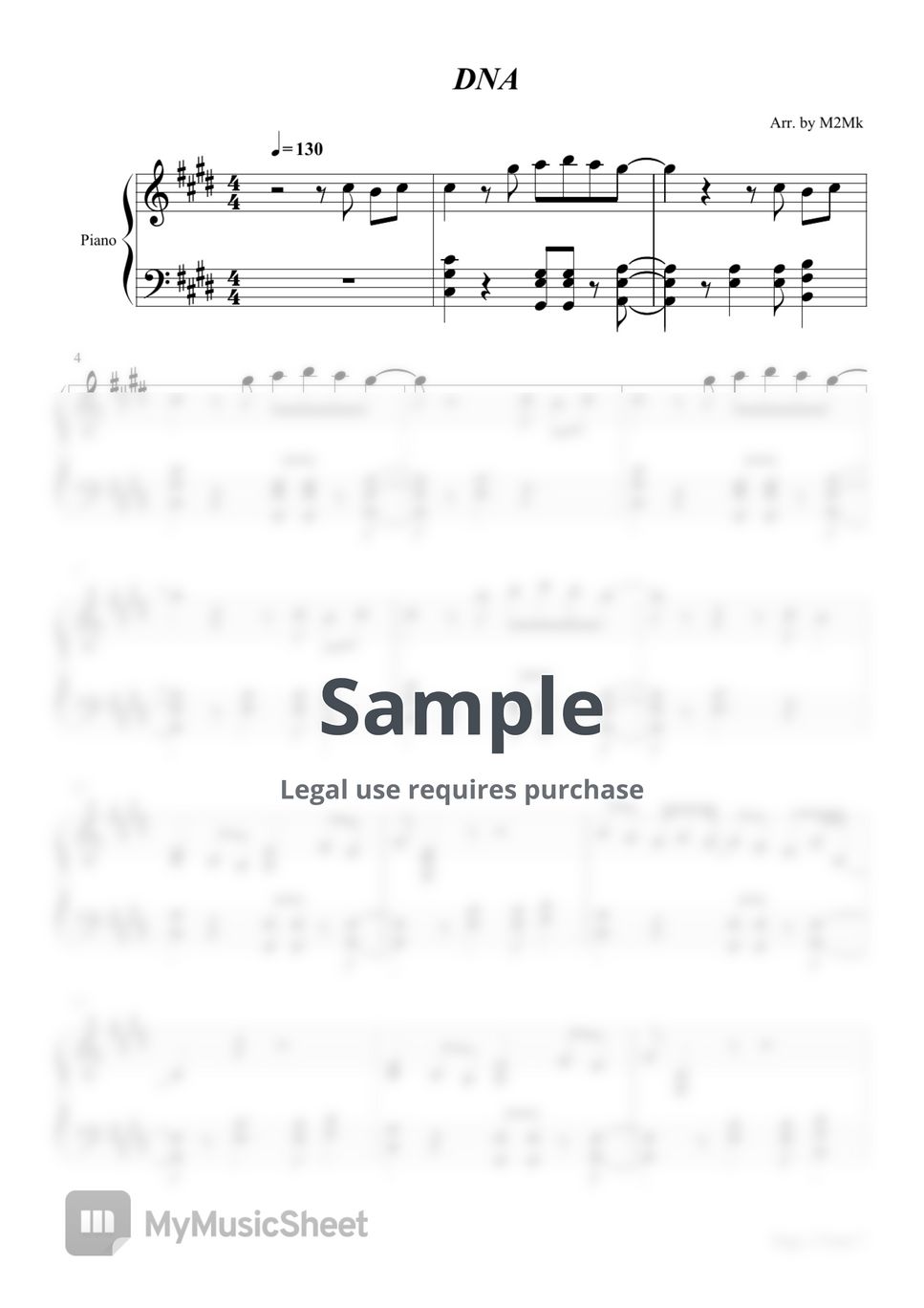 防弹少年团 - DNA (防弹少年团) Sheets by dogemusic